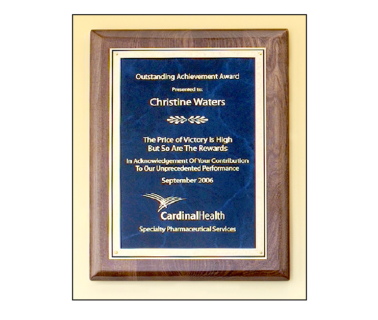 Walnut Stained Plaque - Rectangle - All Time Awards | Premier Custom ...