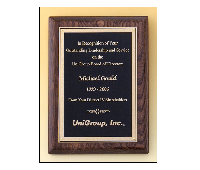 Walnut Stained Plaque - Rectangle - All Time Awards | Premier Custom ...